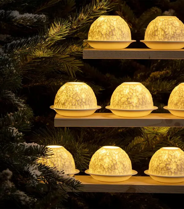 Bernardaud Christmas Tree Led Votivelight Lithophane