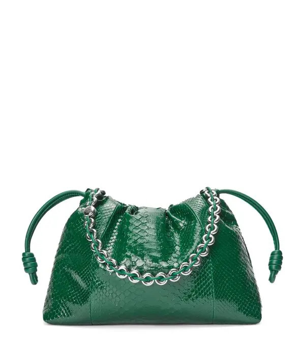 Loewe Large Patent Python Flamenco Purse