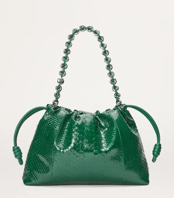 Loewe Large Patent Python Flamenco Purse