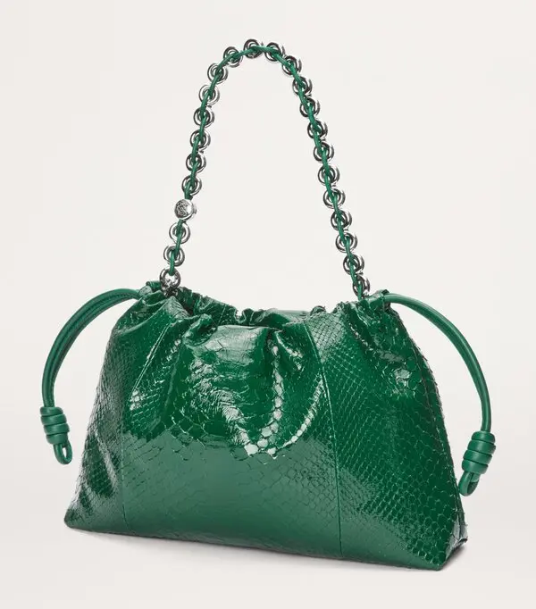 Loewe Large Patent Python Flamenco Purse