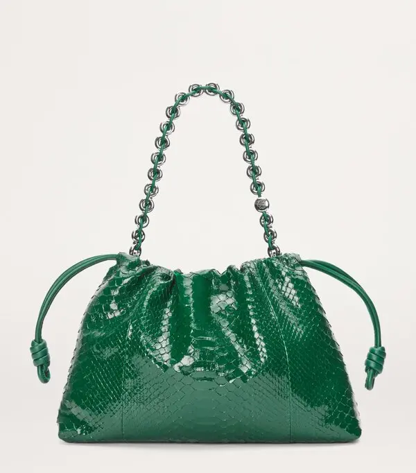 Loewe Large Patent Python Flamenco Purse