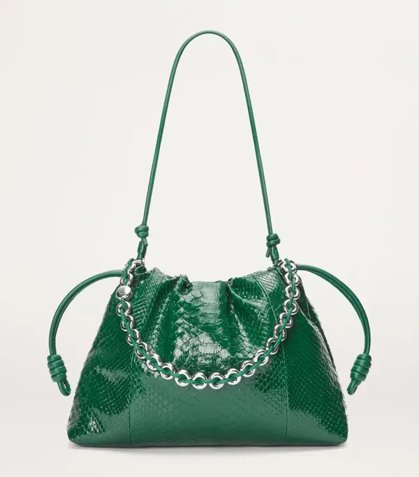 Loewe Large Patent Python Flamenco Purse