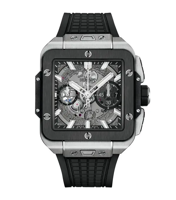 HUBLOT Titanium And Ceramic Square Bang Unico Watch - Black
