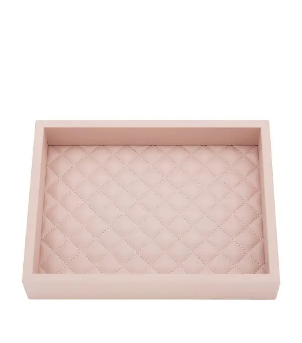 RIVIERE Quilted Leather Tray - Pink