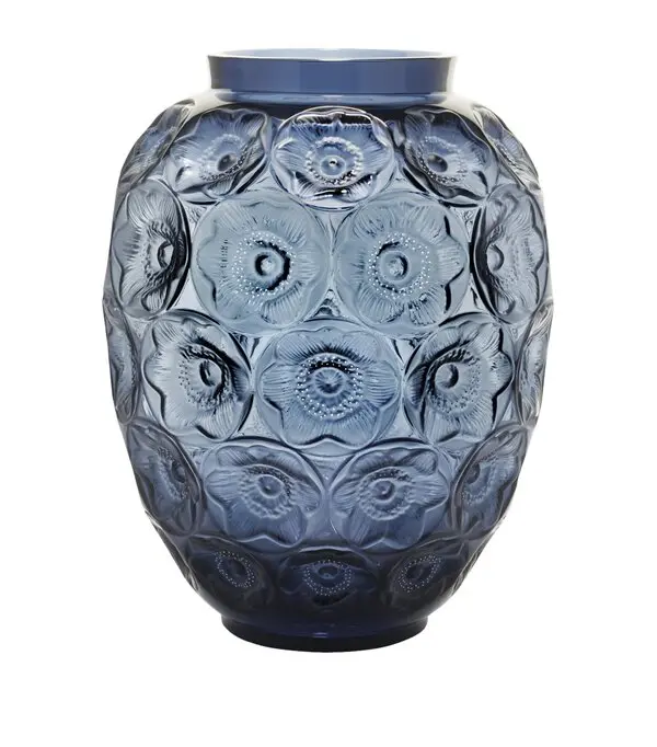 Lalique Anemone Grand Vase - Black