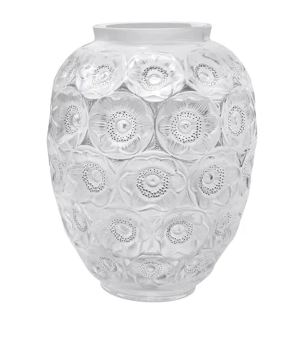 Lalique Anemone Grand Vase - Clear