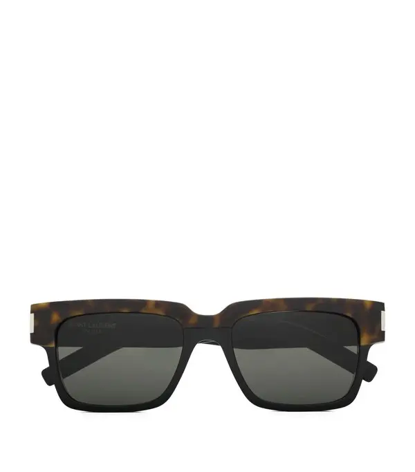 Saint Laurent Rectangular Wellington Sunglasses - Brown
