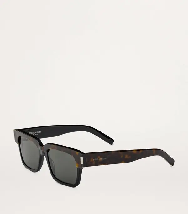 Saint Laurent Rectangular Wellington Sunglasses - Brown