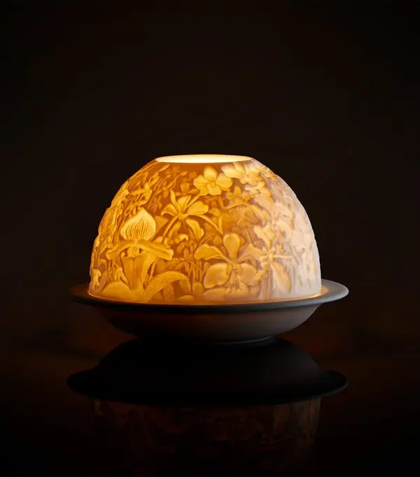 Bernardaud Orchids Led Votivelight Lithophane