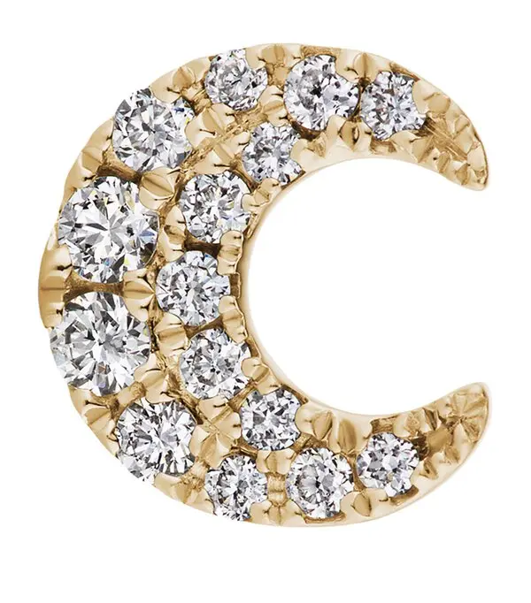 MARIA TASH Diamond Moon Threaded Stud Earring