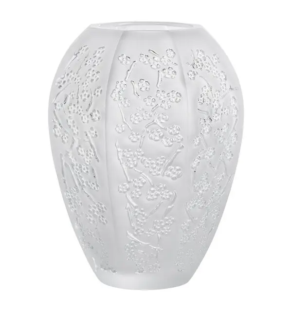 Lalique Medium Crystal Sakura Vase - Clear