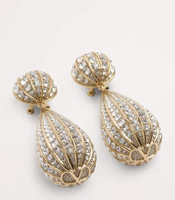 Valentino Garavani Crystal Clip-on Drop Earrings