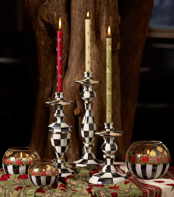 MACKENZIE-CHILDS Large Courtly Check Candlestick