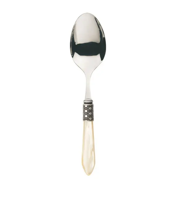 BUGATTI Optical Stainless Steel Salad Spoon And Fork Set - Silver