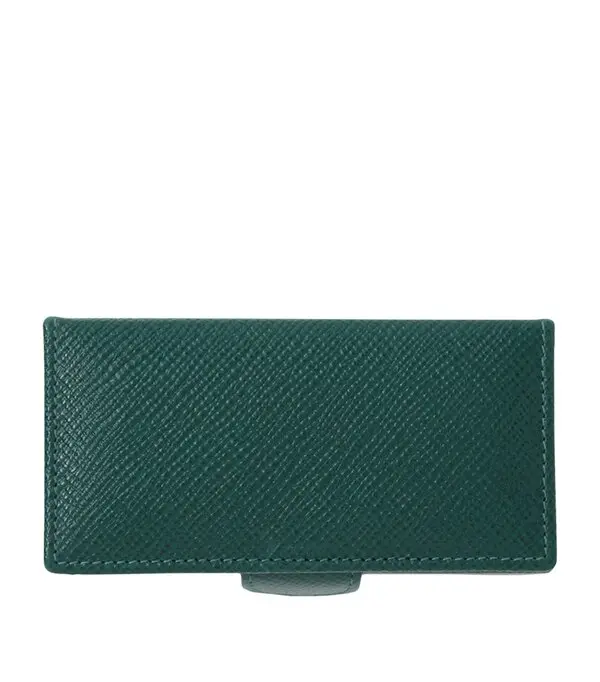 Smythson Panama Leather Cufflink Box - Green