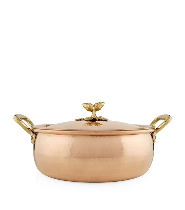 RUFFONI Historia Hammered Copper Braiser Pan With Lid