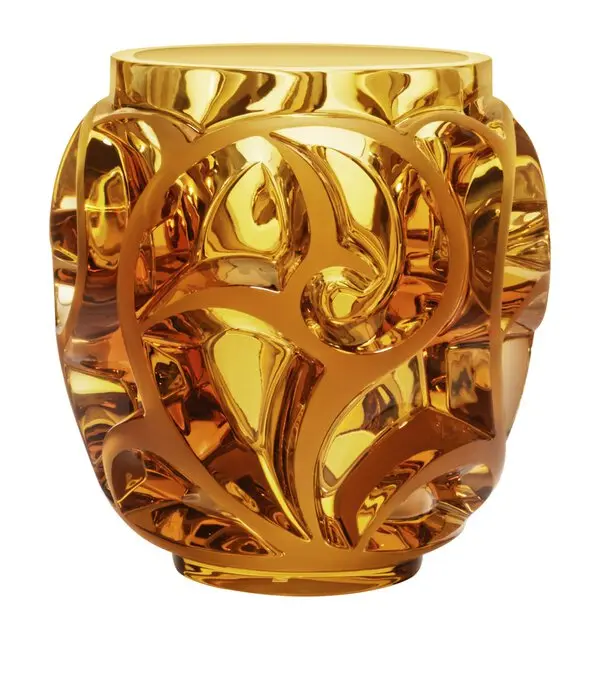 Lalique Tourbillons Vase - Orange