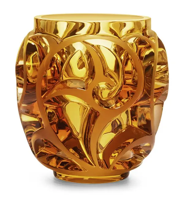 Lalique Tourbillons Vase - Orange