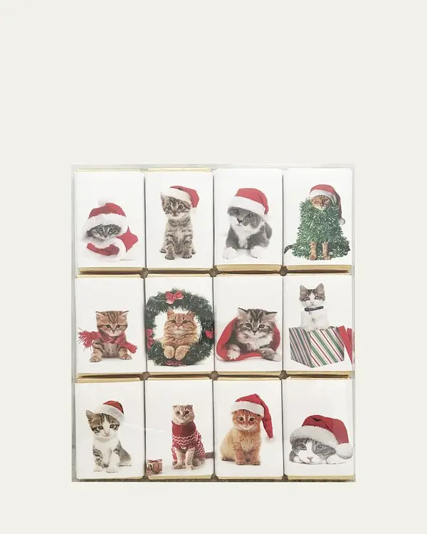 HOUSE OF DORCHESTER Christmas Cats In Hats 12-piece Milk Chocolate Slims - One-color