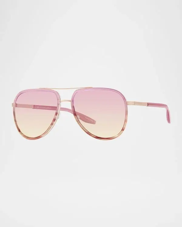 Barton Perreira Cani Titanium Aviator Sunglasses - Pink
