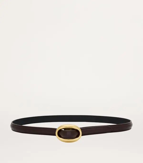 Saint Laurent Leather Oval Buckle Belt
