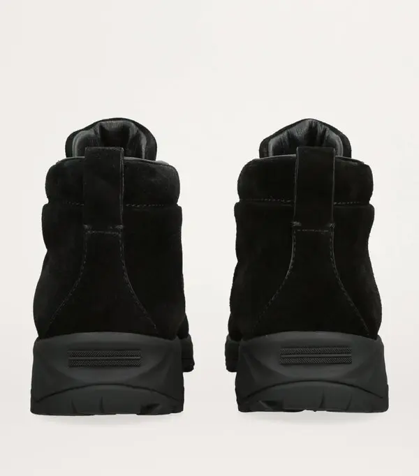 Zegna Suede Triple Stitch Vetta Sneakers - Black