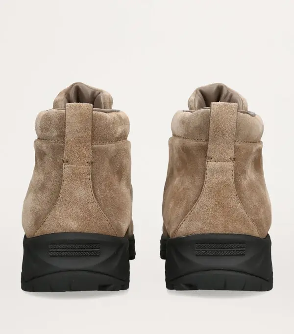 Zegna Suede Triple Stitch High-top Sneakers - Beige