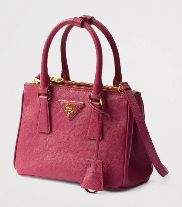 Prada Mini Saffiano Leather Galleria Top-handle Bag - Pink