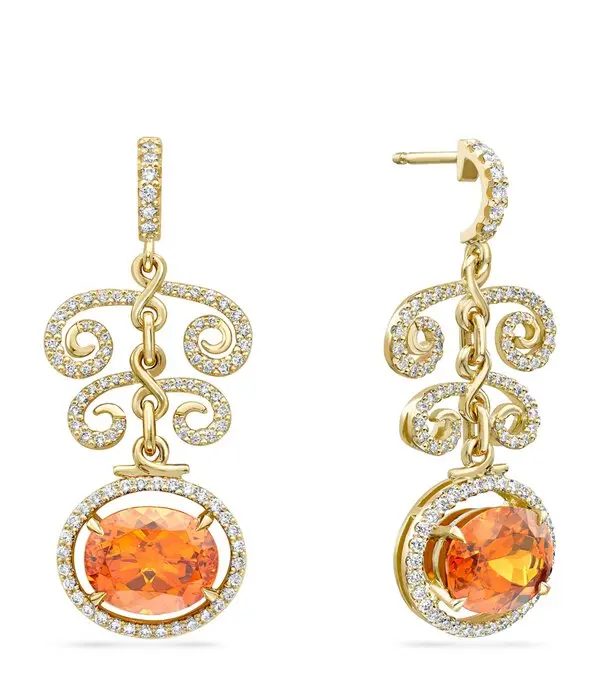 BOODLES Yellow Diamond And Garnet Vienna Earrings - Gold