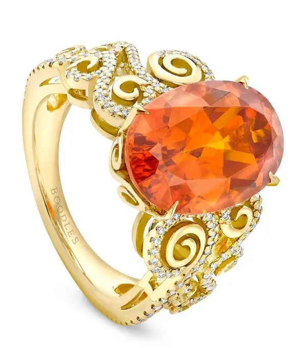 BOODLES Yellow Diamond, And Garnet Vienna Ring - Gold
