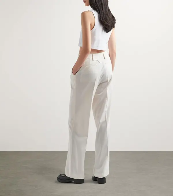 Prada Cotton Triangle Crop Top - White