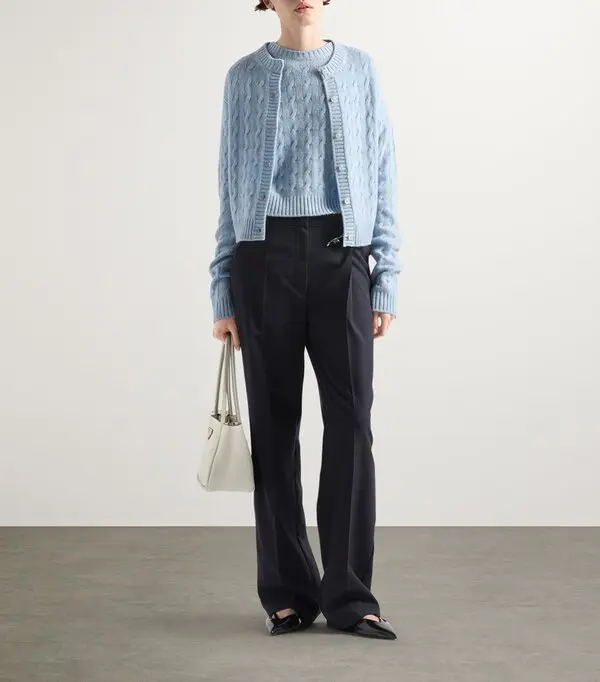 Prada Cashmere Cable-knit Cardigan