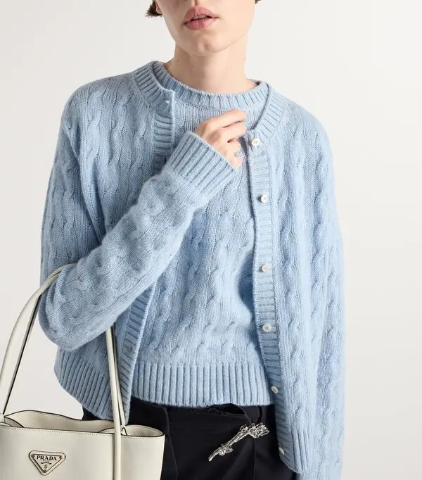 Prada Cashmere Cable-knit Sweater - Turquoise