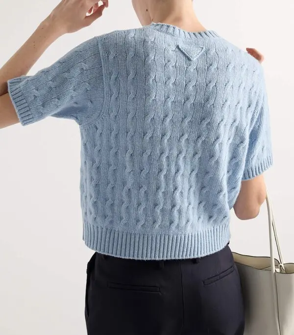 Prada Cashmere Cable-knit Sweater - Turquoise