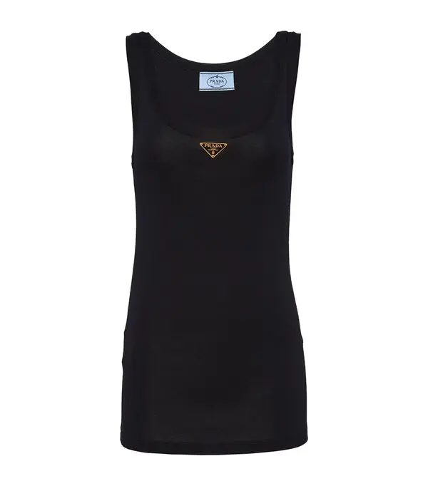 Prada Triangle Logo Tank Top - Black
