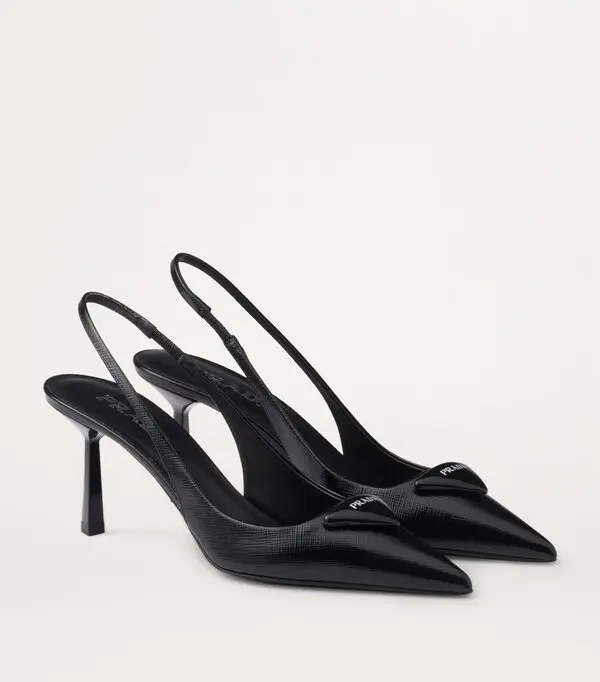 Prada Saffiano Leather Slingback Pumps
