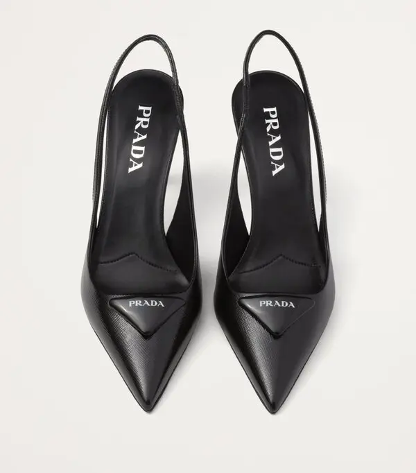 Prada Saffiano Leather Slingback Pumps