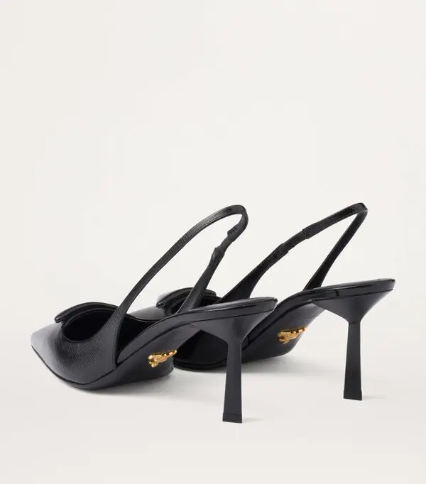 Prada Saffiano Leather Slingback Pumps