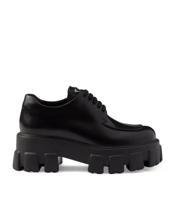 Prada Monolith Lace-up Loafers