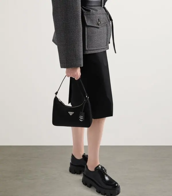 Prada Monolith Lace-up Loafers