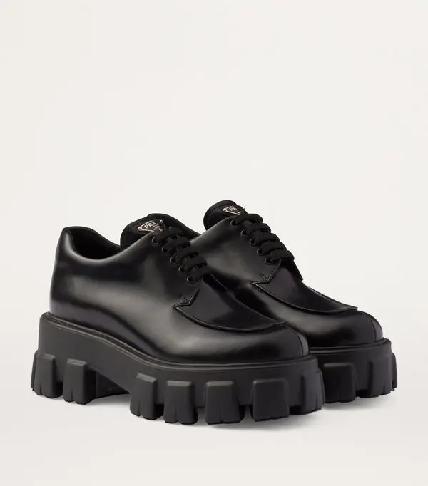 Prada Monolith Lace-up Loafers
