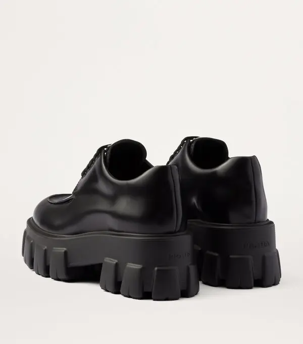 Prada Monolith Lace-up Loafers