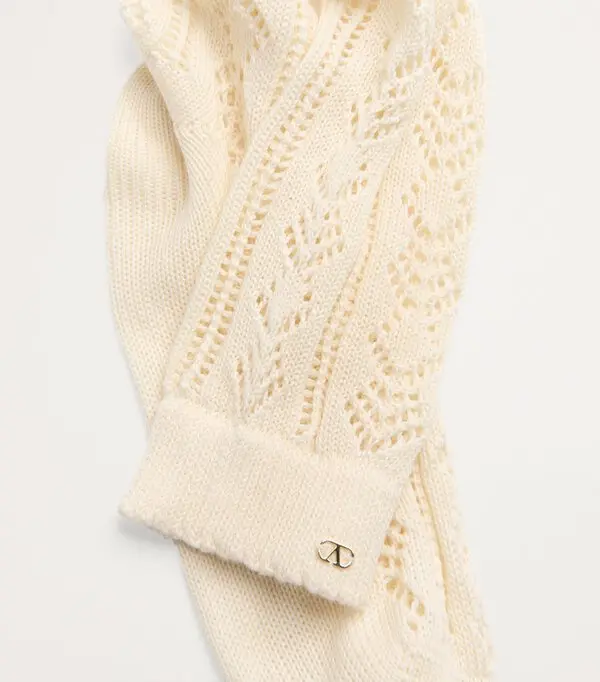 Valentino Garavani Pointelle-knit Knee High Socks - Nude