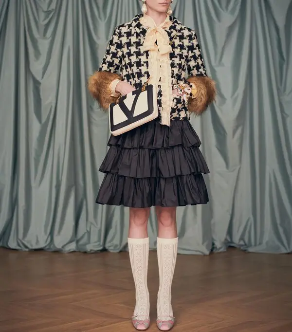 Valentino Garavani Pointelle-knit Knee High Socks - Nude