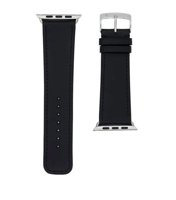 JEAN ROUSSEAU Leather Apple Watch Strap - Black