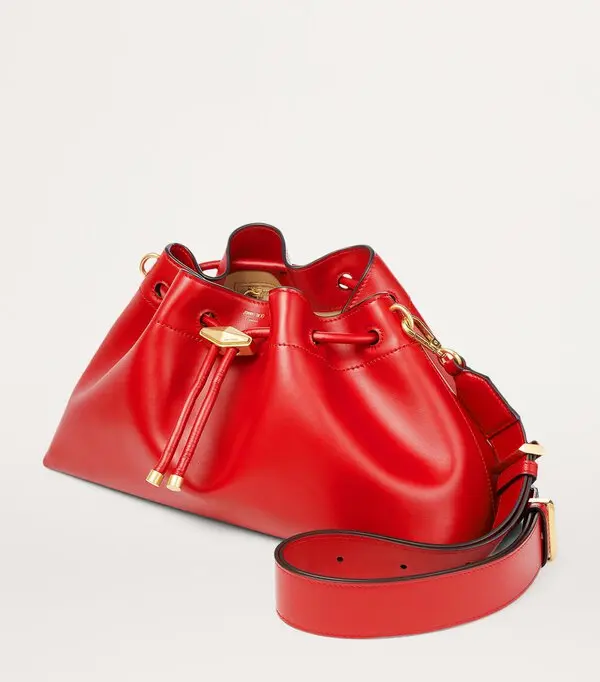 JIMMY CHOO Medium Leather Cinch Bucket Bag