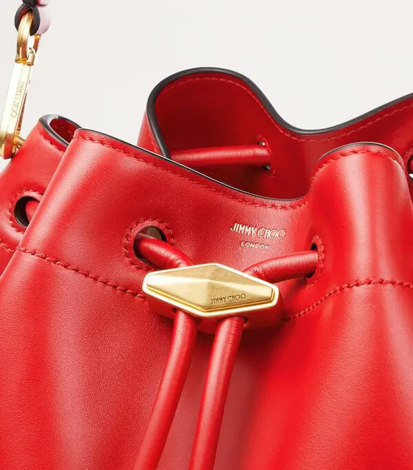 JIMMY CHOO Medium Leather Cinch Bucket Bag