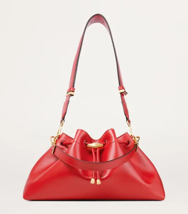 JIMMY CHOO Medium Leather Cinch Bucket Bag
