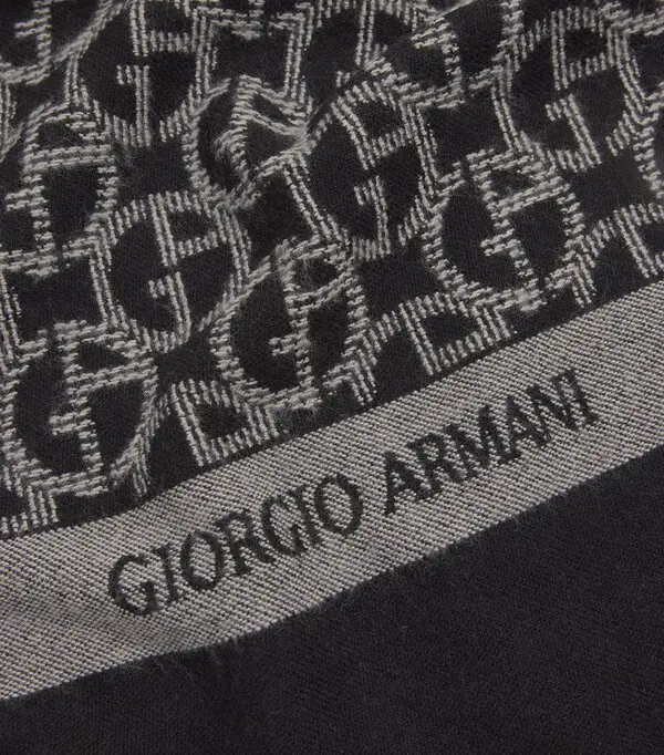 Giorgio Armani Wool Monogram Jacquard Scarf