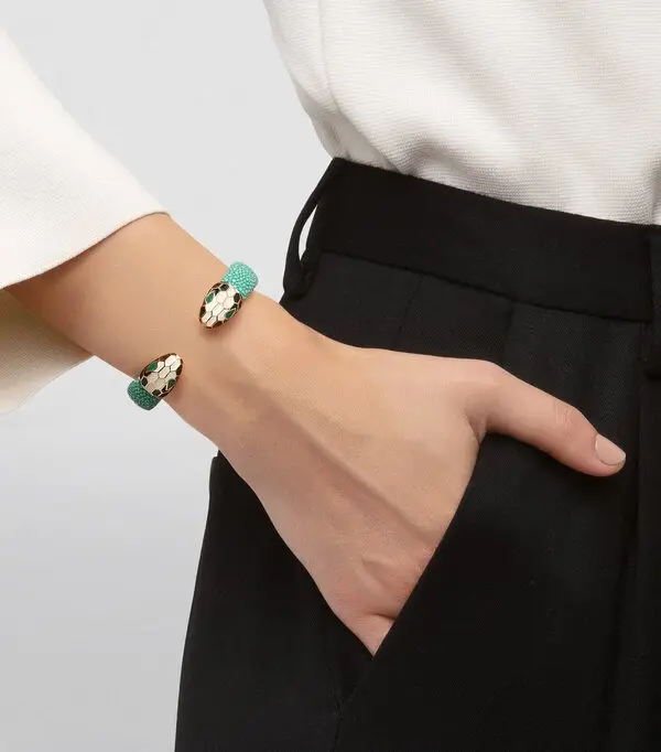 BVLGARI Leather Serpenti Forever Bangle